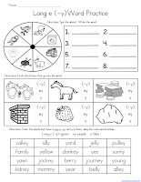 Teachers R US: Long e (-y), ey, and y Worksheets