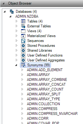 Netezza: SQL and Admin: Netezza: create local synonyms for SQL ...