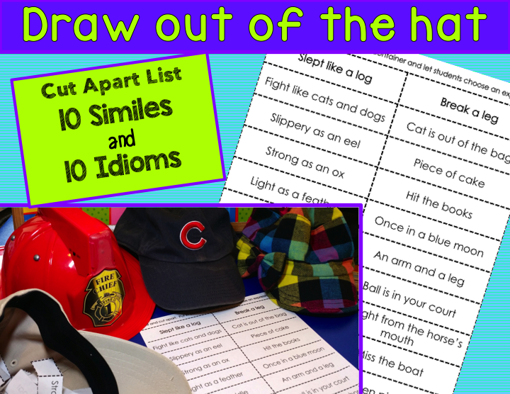 Figurative Language Similes Idioms & FREE Sample | Teach123