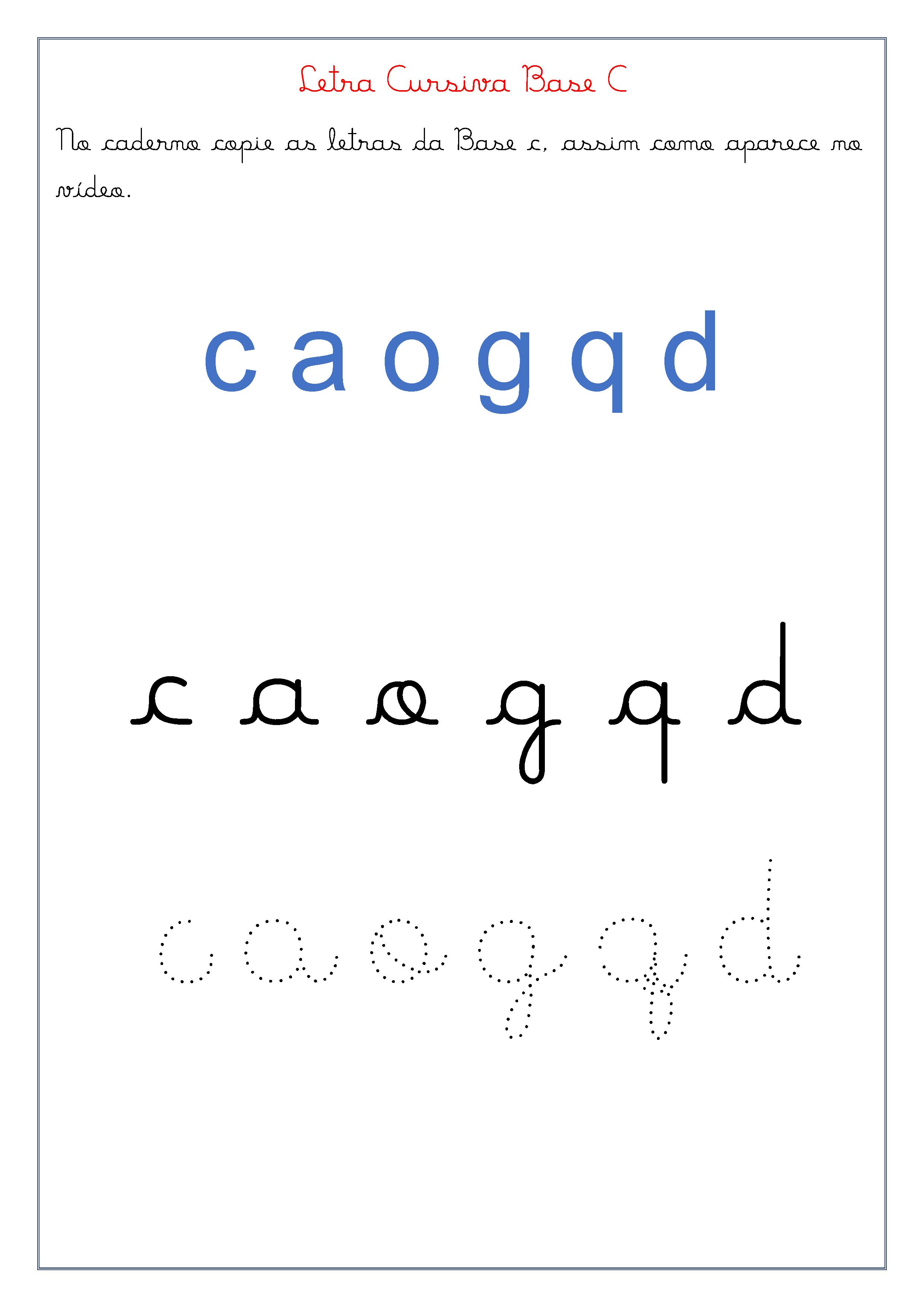 Professora Vê: Letra Cursiva pelas Bases