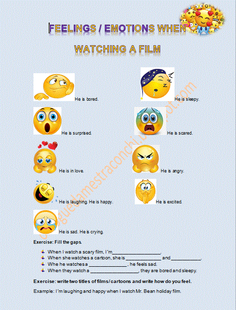 FEELINGS/ EMOTIONS WHEN WATCHING A FILM (4TH PRIMARY)