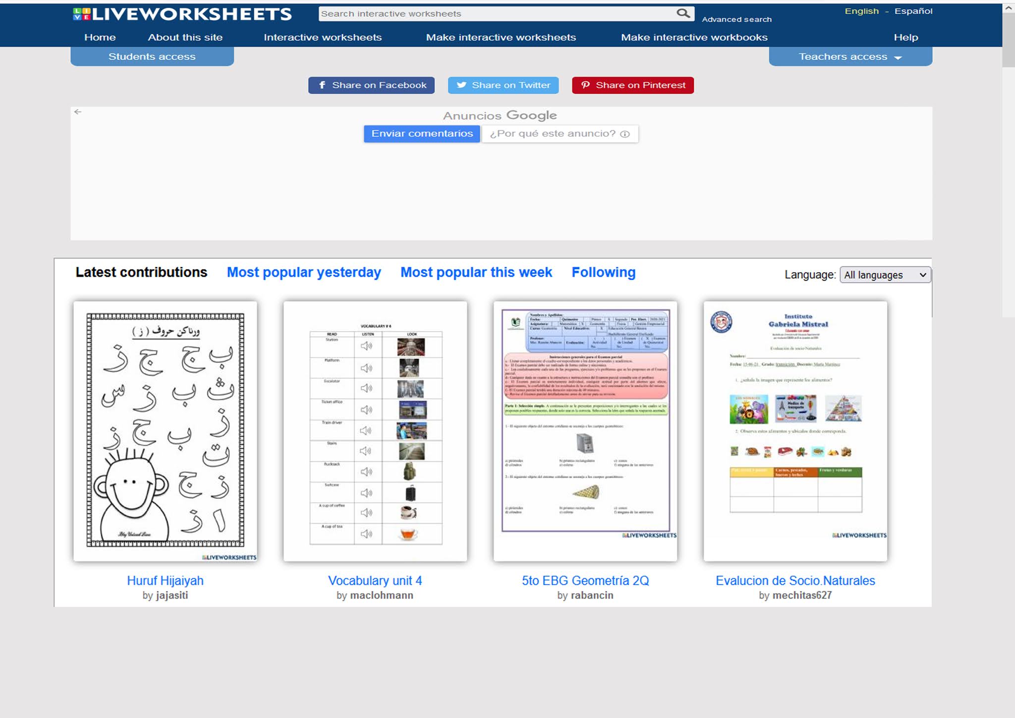 Liveworksheets Liveworksheets