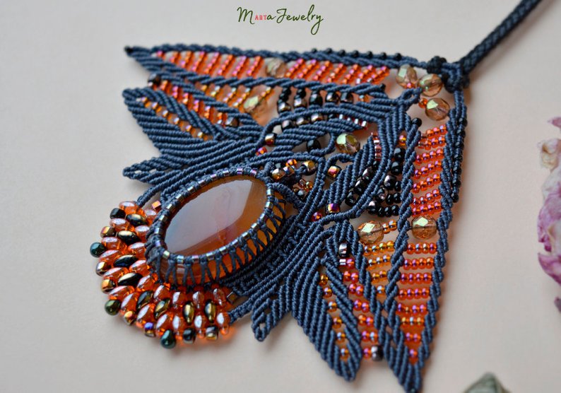 Gemstone Micro-Macrame Jewelry by MartaJewelry / The Beading Gem