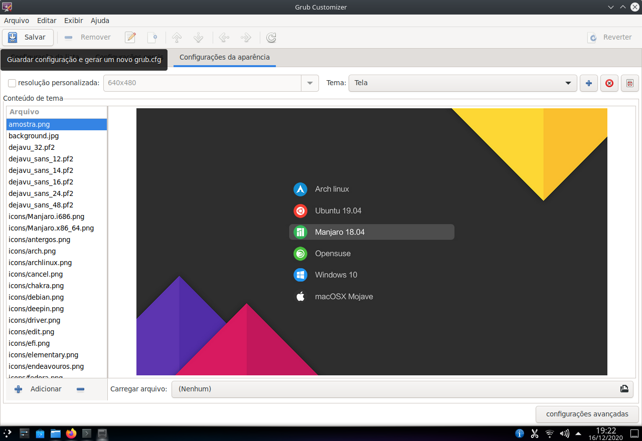 Pacote com 5 temas para o Grub Customizer