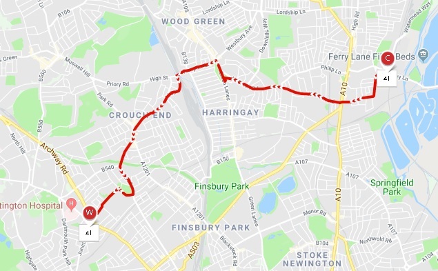 London buses one bus at a time: the return: The NUMBER 41 Route