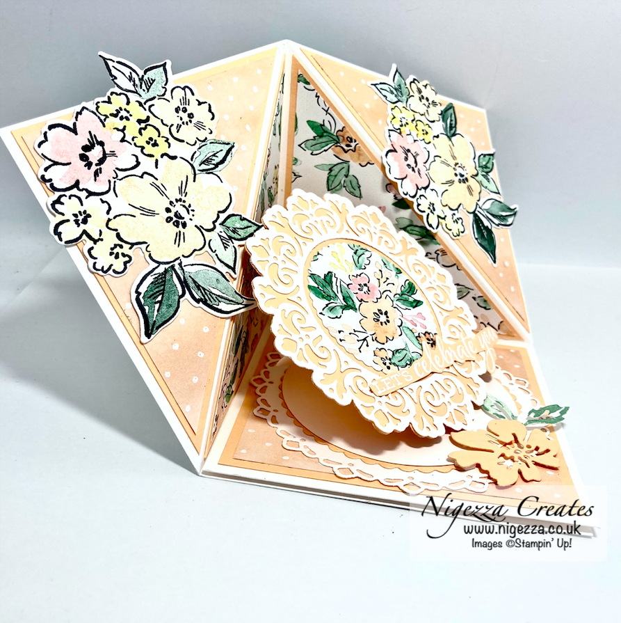 Nigezza Creates: Corner Pop Up Card With Hand Penned Petals