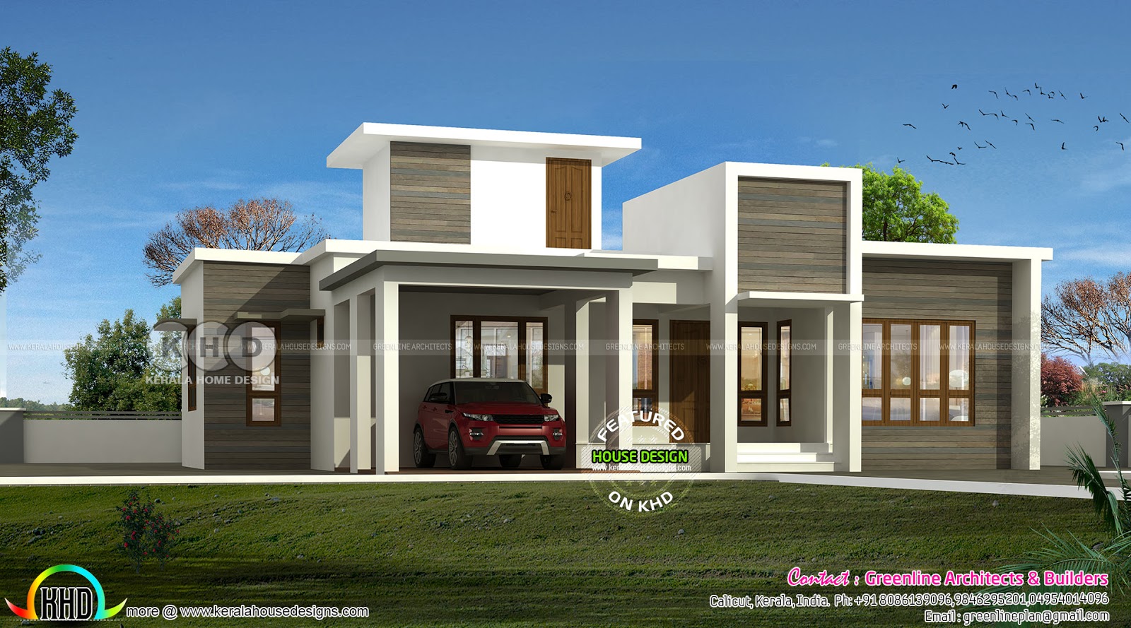 Box model modern style home plan - Kerala Home Design and Floor Plans ...
