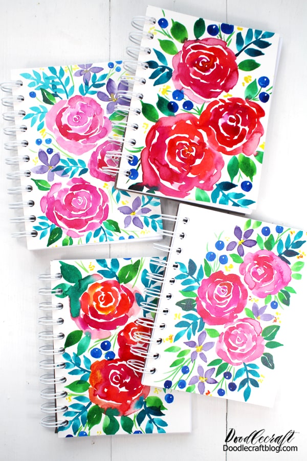 Watercolor Floral Notebooks with The Cinch Binding Tool!