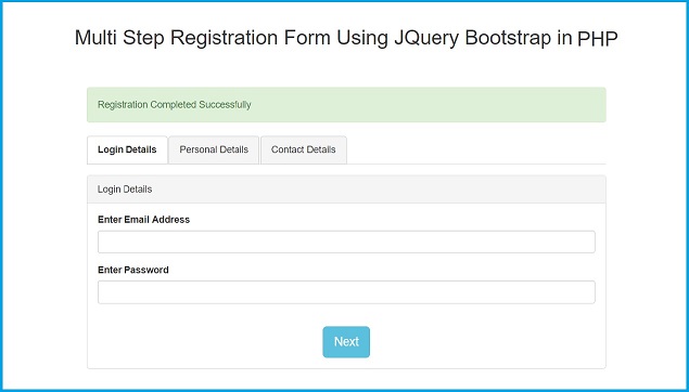 Multi Step Responsive Form Using Jquery Bootstrap Php Webslesson