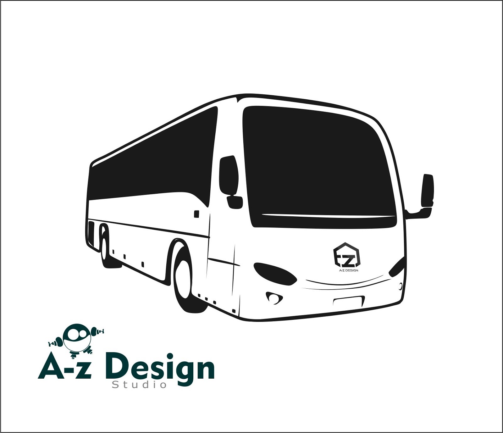 Vector Line art Bus ~ Galeri - AZ Design