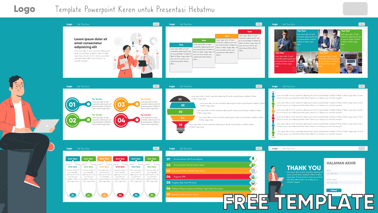 Contoh Presentasi PowerPoint Menarik Tema Web | Free Template | | Griya ...