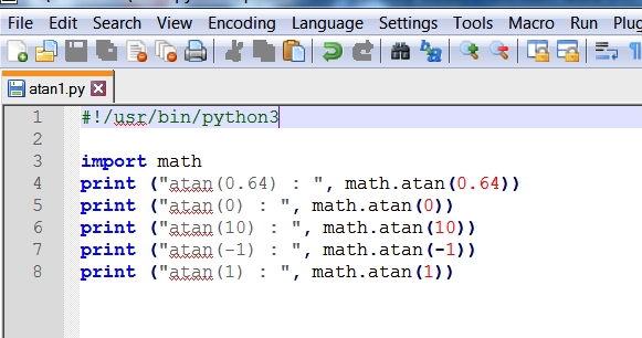 Artificial Intelligence World: Number atan() Method