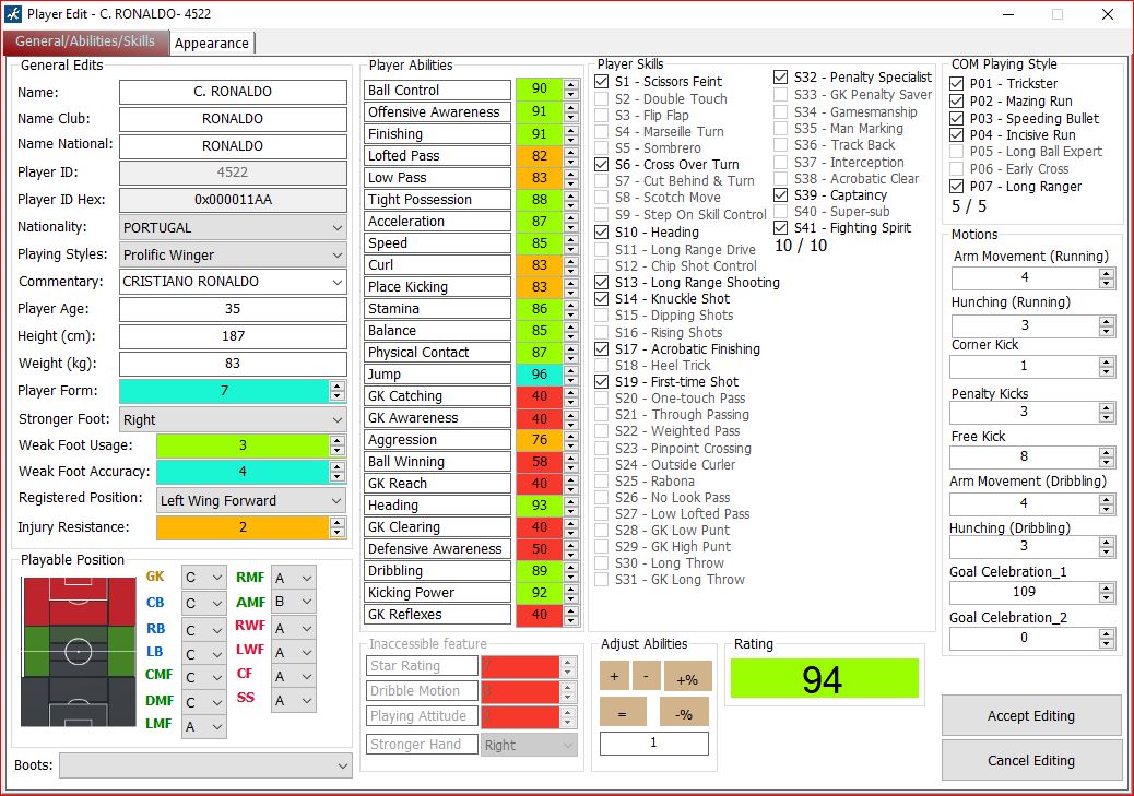 PES 2021 - Tool Player Data Editor BETA