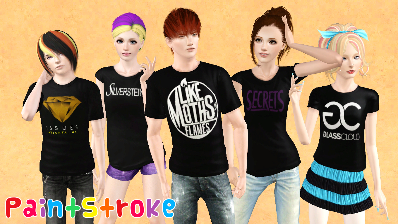 entertainment world: My Sims 3 Blog: Band Shirts N01 for Teen - Adult ...