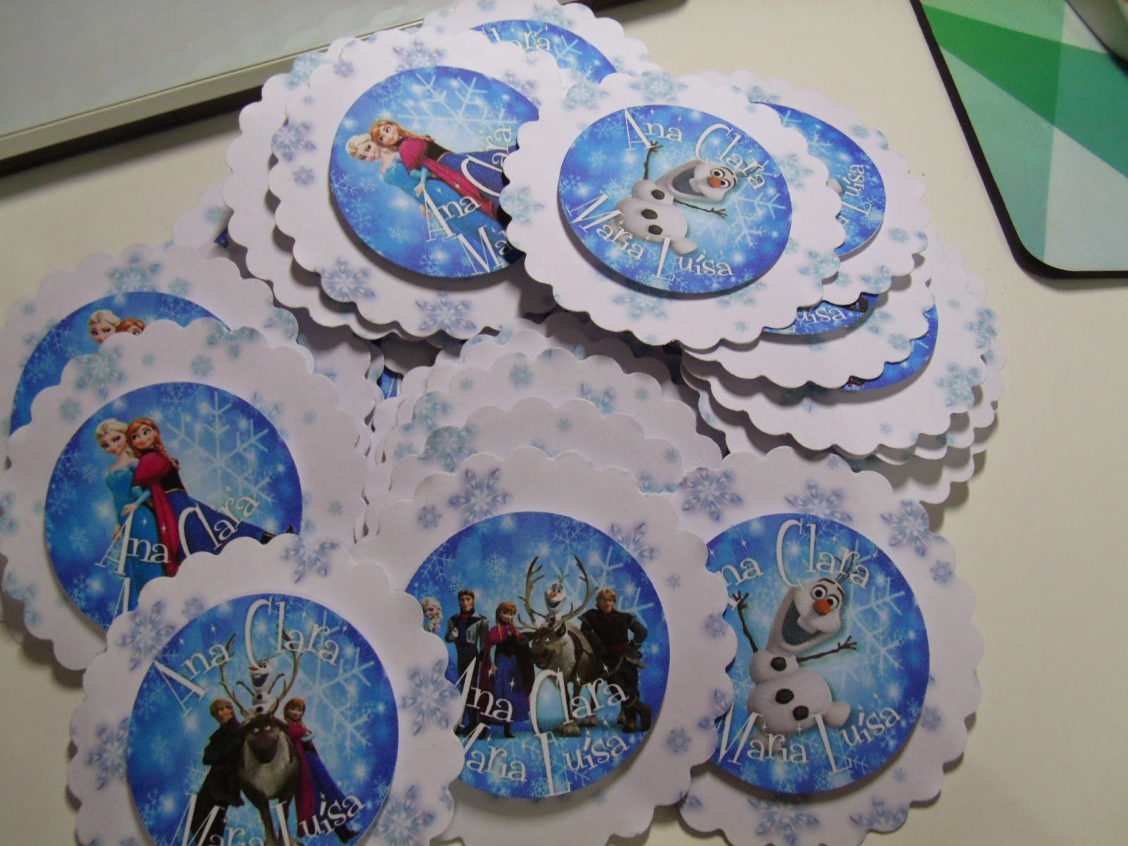 B.Lembrancinhas: Rótulo Pirulito - Frozen