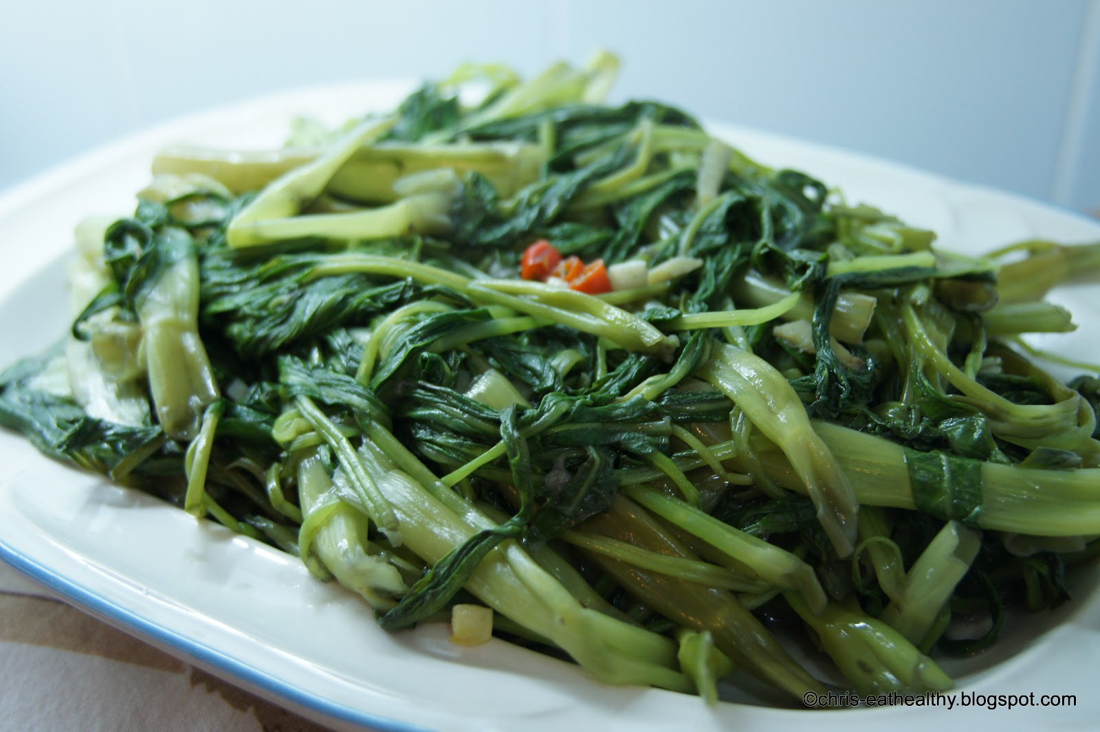 chris-eathealthy: Water spinach / Ong-choi 蕹菜 + recipe