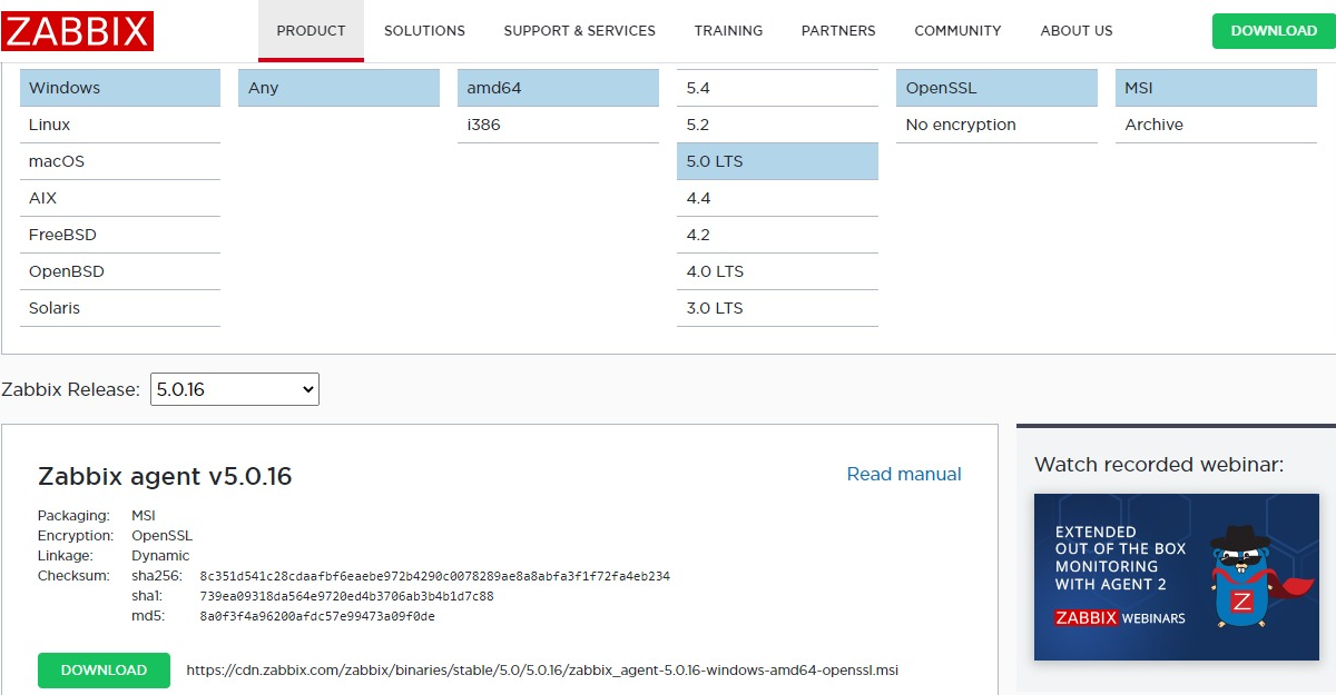 Install Zabbix Agent