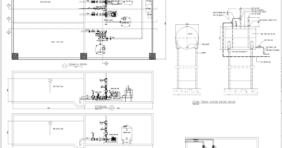 Contoh gambar MEP (Mekanikal, Elektrical, plumbing)