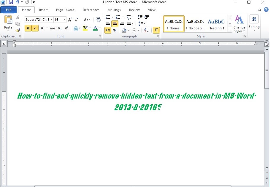 How To Find And Quickly Remove Hidden Text From A Document In MS Word how-to-find-and-quickly-remove-hidden-text-from-a-document-in-ms-word