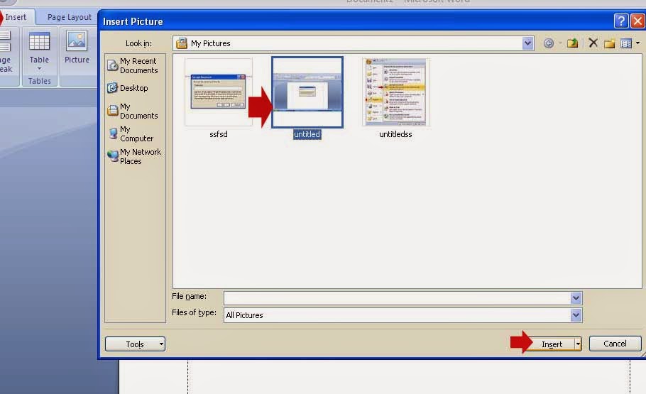 cara insert Picture atau memasukkan gambar pada lembaran kerja ...