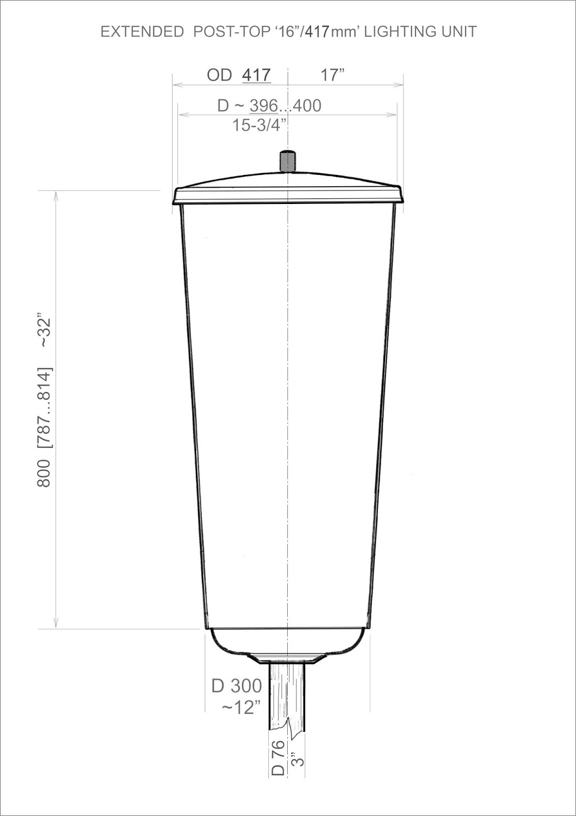 Untitled Blog: Outdoor Post-top Lighting Unit – Extended Large Size – 16E"