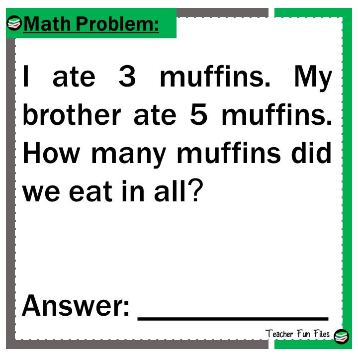 Teacher Fun Files: Simple Addition Word Problem Cards