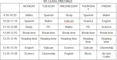 English trouble: My timetable