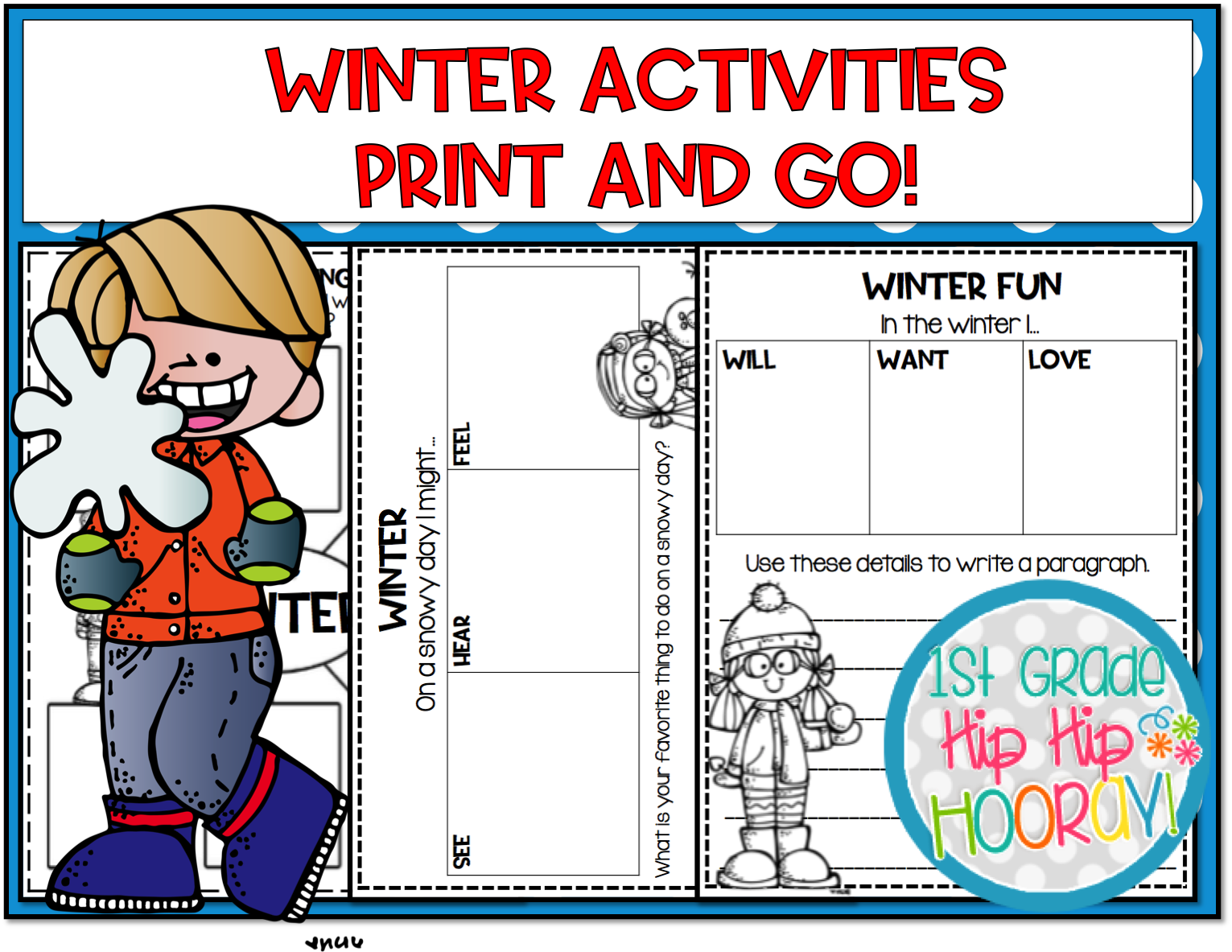 1st Grade Hip Hip Hooray!: Winter Math and Literacy Activities...Print ...