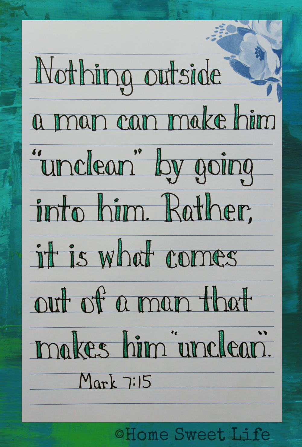 Home Sweet Life: Mark 7:15