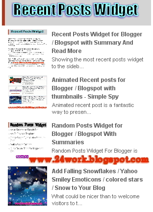 Recent Posts with Thumbnails Widget for Blogger / Blogspot - Blogspot ...
