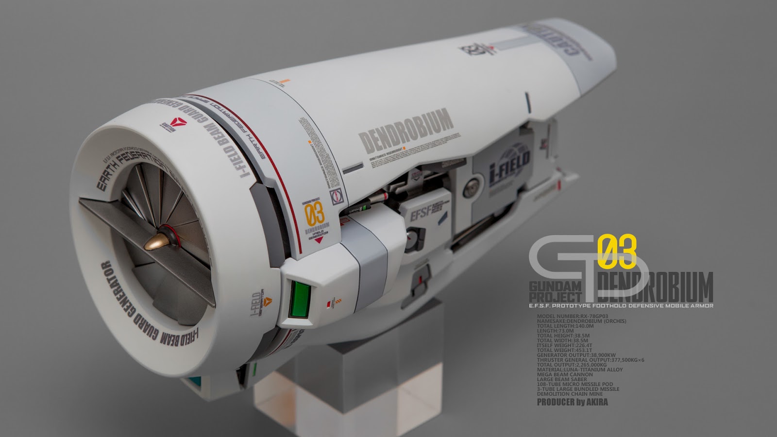 Custom Build: HGUC 1/144 RX-78 GP03 Gundam GP03 Dendrobium + LED