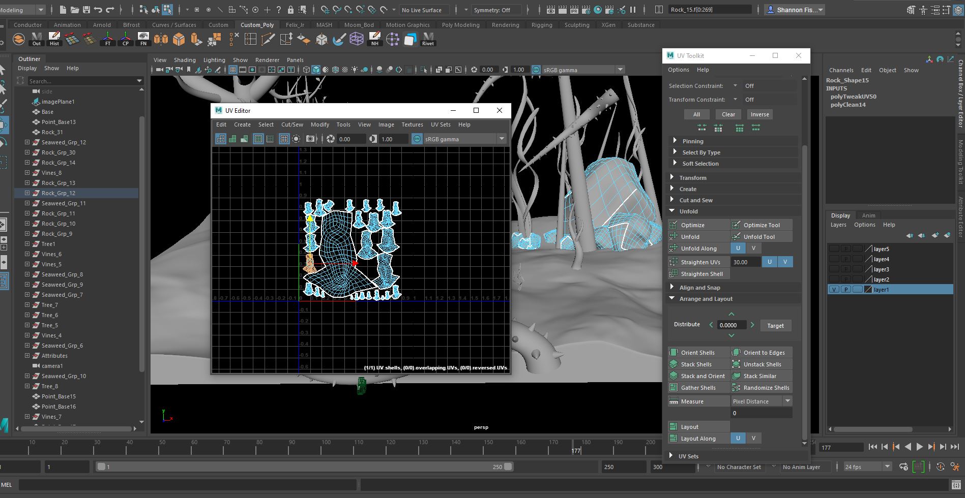 Modelling In Maya- Environment Model: Environment UVs