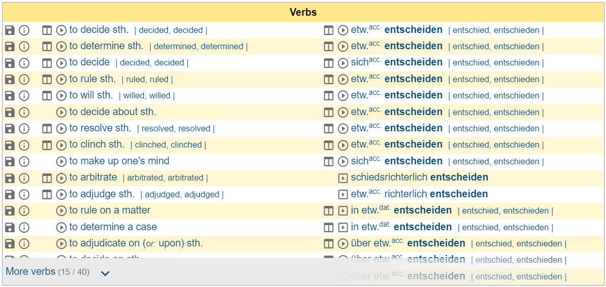 beschließen, entschließen, entscheiden... to decide, to decide, to ...