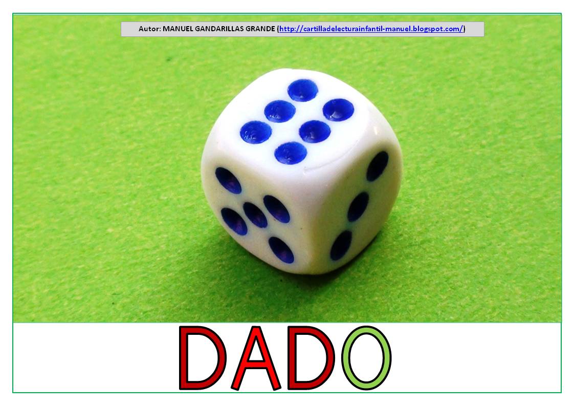 CARTILLA DE LECTURA INFANTIL : DADO (D 7) LECTURA PALABRA VÍDEO