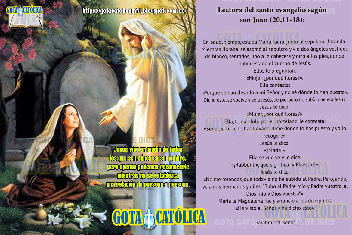 Gota Católica Gotas De Dios Lecturas Del Martes De La Octava De Pascua