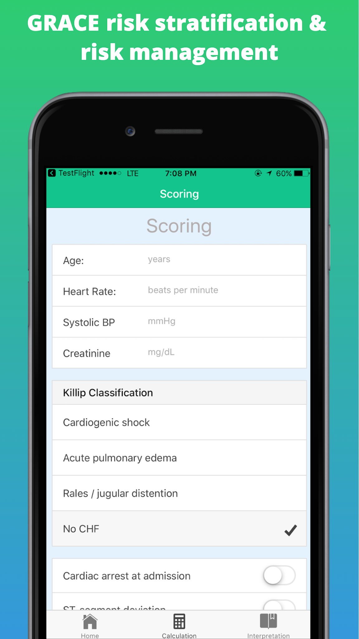GRACE Score for Heart Attack: Risk Management ~ iMedical Apps
