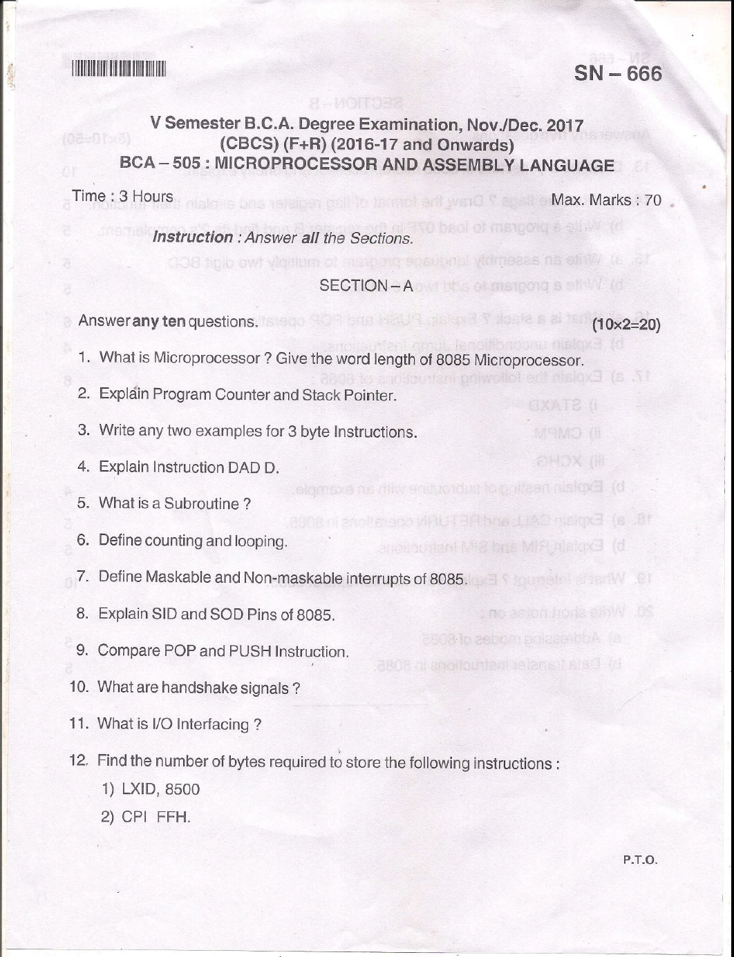 Bangalore University b.c.a. Bca-505 : Microprocessor And Assembly ...