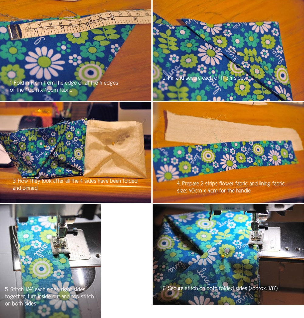lia's crafty journey: tutorial: fold square bag