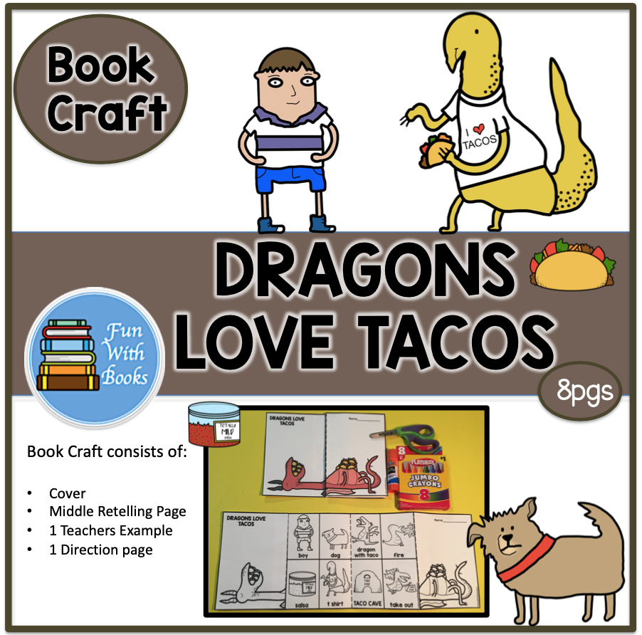 DRAGONS LOVE TACOS BOOK CRAFT ~ Book Units by Lynn