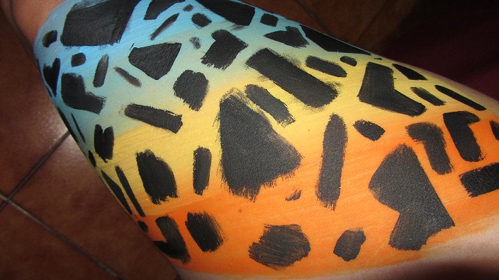 Katie's Face and Body Painting: First Attempt at Animal Print