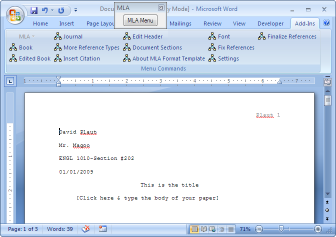 How To Put Word In Mla Format ~ Certificate Letter
