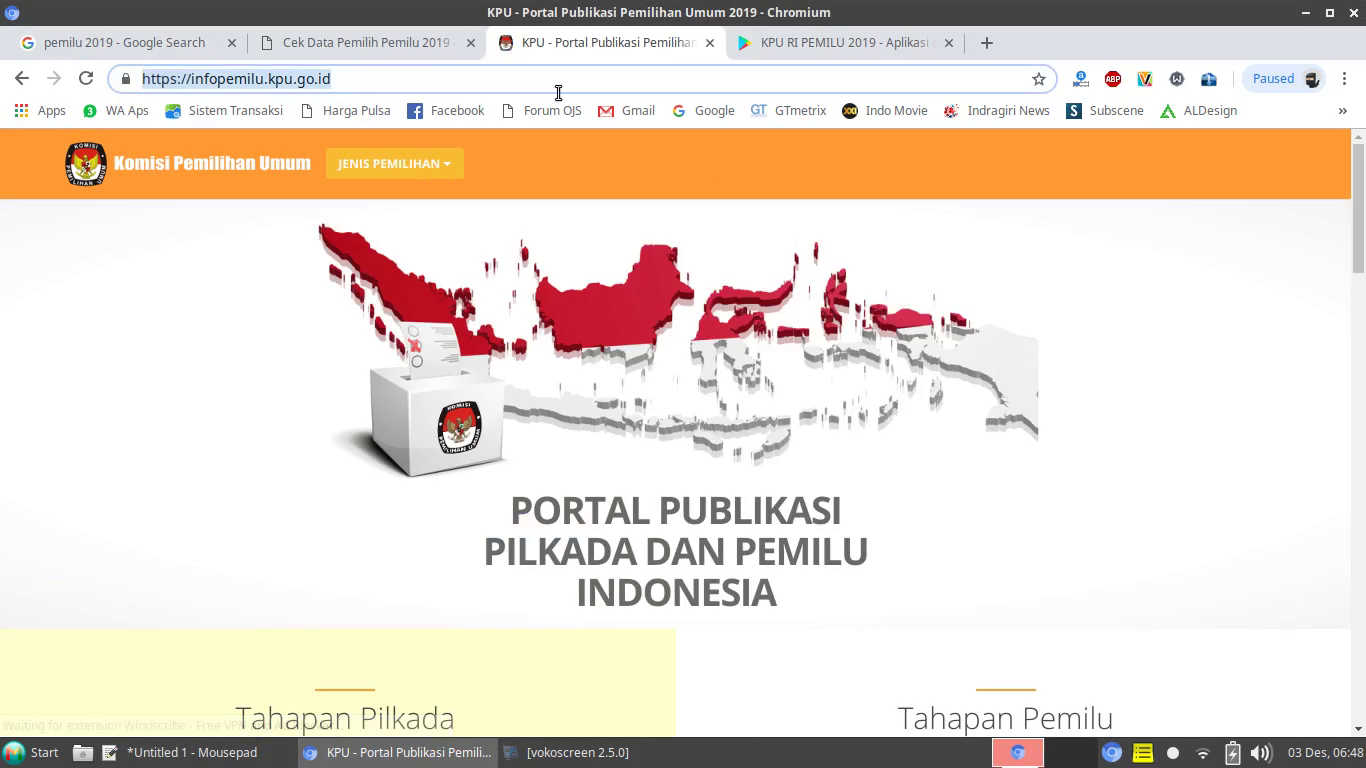 Cara Cepat Cek DPT (Daftar Pemilih Tetap) Pada Pemilu 2019