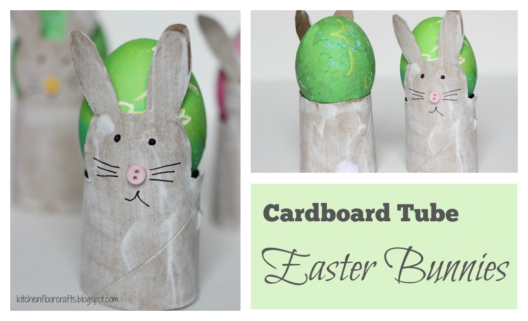 Kitchen Floor Crafts: Cardboard Tube Easter Bunnies