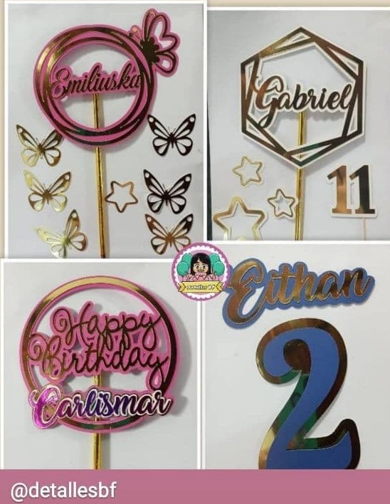 Topper Doble con Metalizado - Mis Toppers Tus Toppers