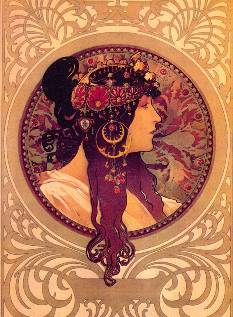Art Nouveau Mucha Borders