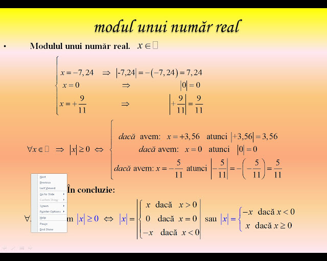 Matematica vieții în toată splendoarea ei: MODULUL UNUI NUMAR REAL