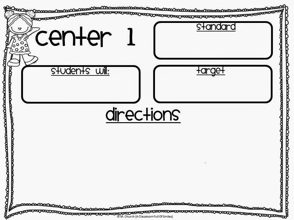 A Classroom Full of Smiles: Literacy Centers.... A Different Approach