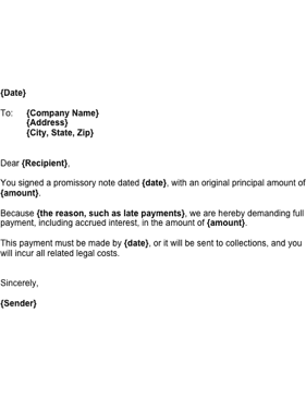 Demand Letter Promissory Note Template ~ Resume Letter