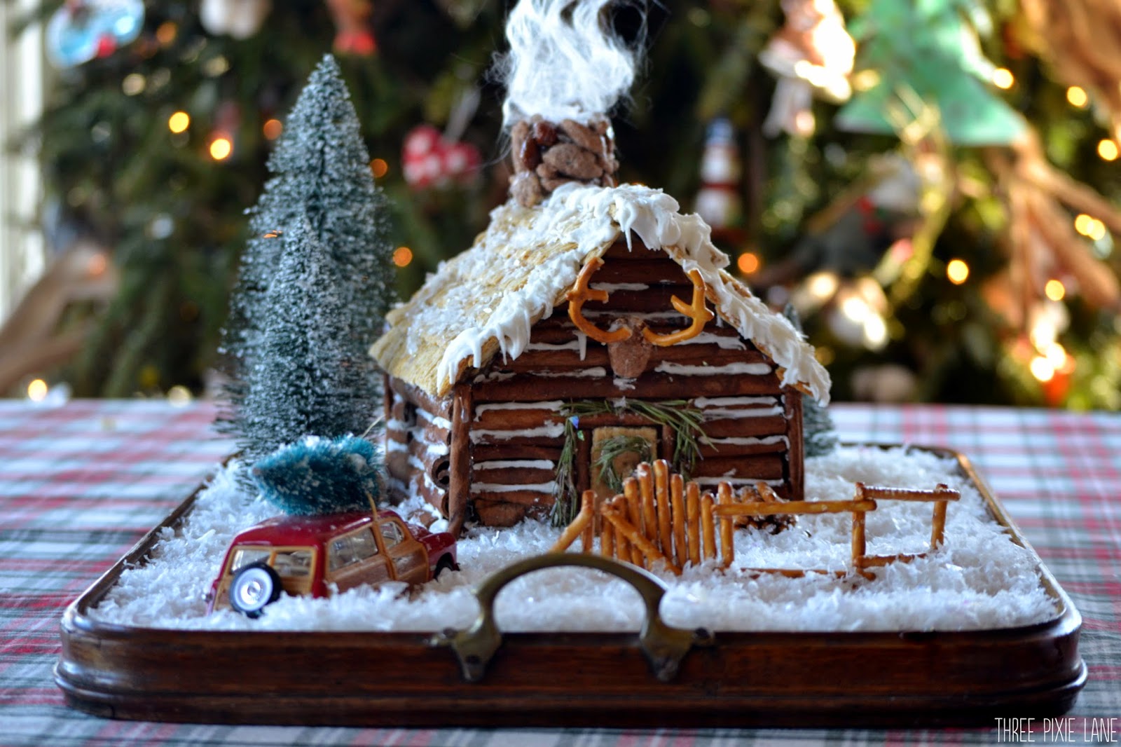 Three Pixie Lane: Gingerbread Log Cabin