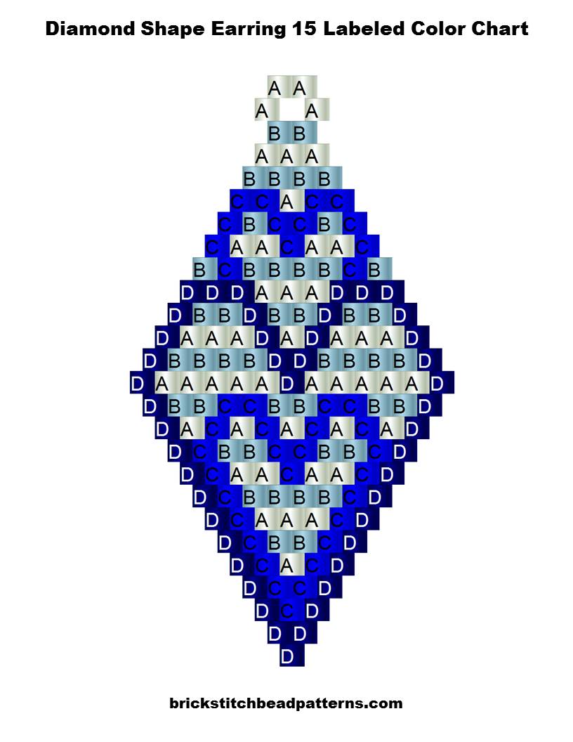 Brick Stitch Bead Patterns Journal: No. 15 Free Diamond Shape Earring ...